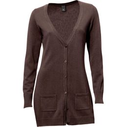 Heine Witt Damen Feinstrickjacke mit Taschen, schokobraun, Gr&ouml;&szlig;e 48