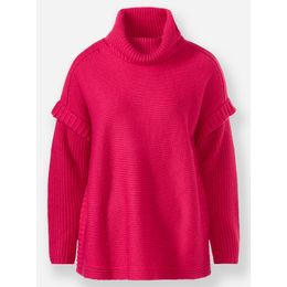 Heine Witt Damen Rollkragenpullover in Poncho-Optik, pink, Gr&ouml;&szlig;e 34