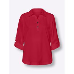 WITT Damen Schlupf-Bluse in b&uuml;gelfreier Cr&ecirc;pe-Qualit&auml;t, rot, Gr&ouml;&szlig;e 52