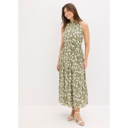 bonprix Chiffonkleid mit Glitzer, gr&uuml;n, Gr.38, festliches Chiffonkleid mit edlen Glitzerf&auml;den