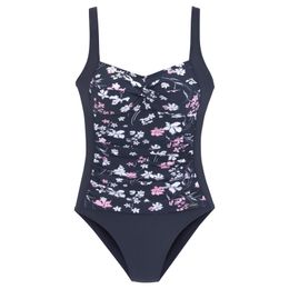 Lascana Damen Badeanzug, marine-bedruckt, Gr&ouml;&szlig;e 38C