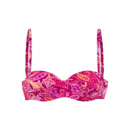 Vivance Damen B&uuml;gel-Bandeau-Bikini-Top, pink bedruckt, Gr&ouml;&szlig;e 36C