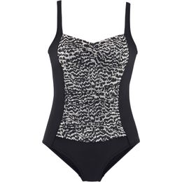Lascana Damen Badeanzug, schwarz-creme, Gr&ouml;&szlig;e 46B