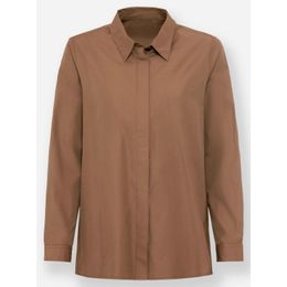 Heine Witt Damen Longbluse in weiter A-Linie, braun, Gr&ouml;&szlig;e 50