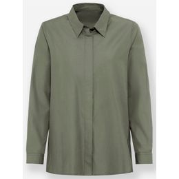 Heine Witt Damen Longbluse in weiter A-Linie, khaki, Gr&ouml;&szlig;e 50
