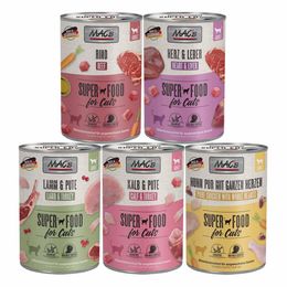 MAC's Cat Fleischmen&uuml; Mixpaket 1 Katzen-Nassfutter getreidefrei 60x400g
