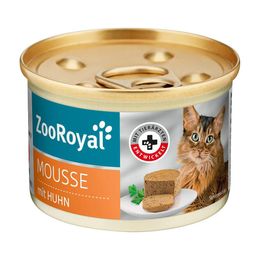 ZooRoyal Mousse mit Huhn Katzen-Nassfutter ohne Getreide 12x85g