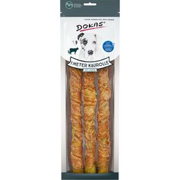 Dokas 1 Meter Kaurolle mit Huhn (Rinderhaut) Hundesnacks getreidefrei 315g