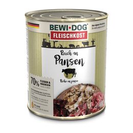 BEWI DOG Hunde-Fleischkost Reich an Pansen Hunde-Nassfutter mit Lachs&ouml;l 6x800g