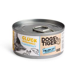 Dogs'n Tiger Gl&uuml;ck H&uuml;hner- & Lachsfilet Katzen-Nassfutter ohne Getreide- und Zuckerzusatz 12x70g