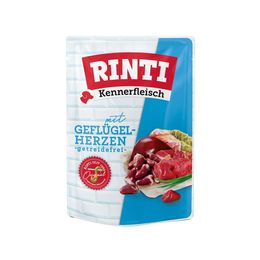 Rinti Kennerfleisch mit Gefl&uuml;gelherzen Hunde-Nassfutter ohne k&uuml;nstliche Farbstoffe 10x400g