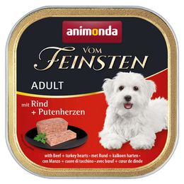 animonda vom Feinsten Adult Rind und Putenherzen Hunde-Nassfutter getreidefrei 22x150g