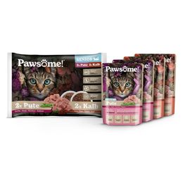 Pawsome! Senior Pute & Kalb Mixpack Katzen-Nassfutter getreidefrei 4x85g