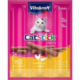 Vitakraft Cat-Stick mini Gefl&uuml;gel und Leber Katzensnacks zuckerfrei 5x3 St&uuml;ck