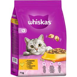 whiskas Adult 1+ mit Huhn Katzen-Trockenfutter mit Gefl&uuml;gel 7kg