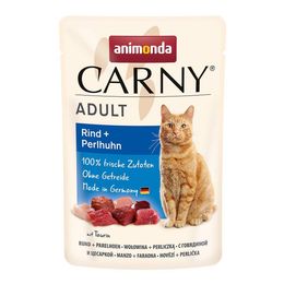 animonda Carny Adult Rind + Perlhuhn Katzen-Nassfutter ohne Getreide 24x85g