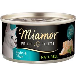 Miamor Feine Filets naturell Huhn & Thun Katzen-Nassfutter ohne Farb- und Konservierungsstoffe 48x80g
