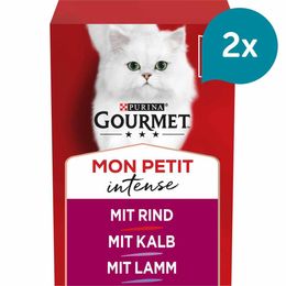 Gourmet Mon Petit Intense Fleisch-Variationen Katzen-Nassfutter ohne k&uuml;nstliche Farbstoffe 12x50g