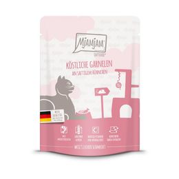 MjAMjAM Quetschie Garnelen an saftigem H&uuml;hnchen Katzen-Nassfutter getreidefrei 24x300g