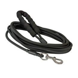Petlando Trekking Leine rund mit Griff schwarz 5 m