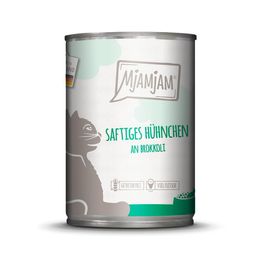 MjAMjAM saftiges H&uuml;hnchen an Brokkoli Katzen-Nassfutter getreidefrei 6x400g