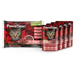 Pawsome! Adult Rind Katzen-Nassfutter getreidefrei 4x85g
