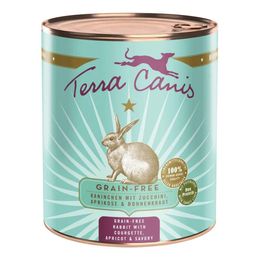 Terra Canis Kaninchen mit Zucchini, Aprikose und Borretsch Hunde-Nassfutter getreidefrei 6x800g