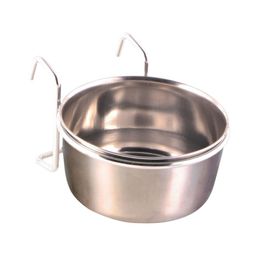 Trixie Edelstahlnapf mit Halter f&uuml;r Zierv&ouml;gel 300 ml/ 9 cm