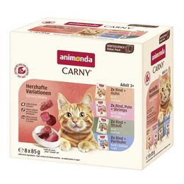animonda Carny Adult Herzhafte Variante Mixpaket Katzen-Nassfutter ohne Getreide 16x85g