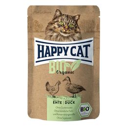 Happy Cat Bio Pouch Huhn & Ente Katzen-Nassfutter getreidefrei 12x 85 g