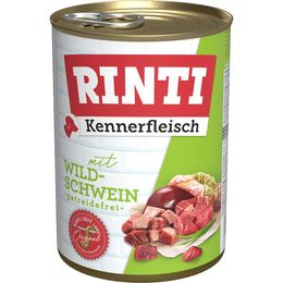 Rinti Kennerfleisch mit Wildschwein Hunde-Nassfutter getreidefrei 24x400g