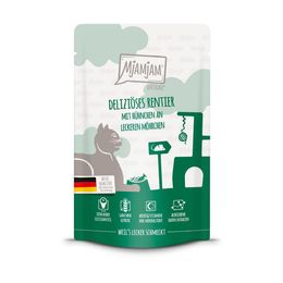MjAMjAM Quetschie delizi&ouml;ses Rentier mit H&uuml;hnchen Katzen-Nassfutter ohne Getreide 24x125g