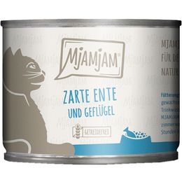 MjAMjAM zarte Ente&Gefl&uuml;gel an leckeren M&ouml;hrchen Katzen-Nassfutter hoher Fleischanteil 24x200g