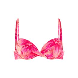 s.Oliver Damen Push-Up-Bikini-Top, pfirsich bedruckt, Gr&ouml;&szlig;e 36A