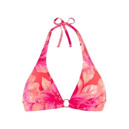 s.Oliver Damen Triangel-Bikini-Top, pfirsich bedruckt, Gr&ouml;&szlig;e 38A/B