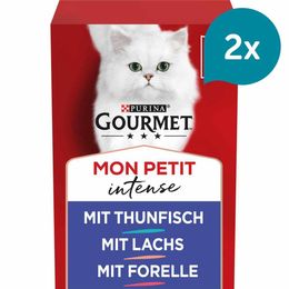 Gourmet Mon Petit Intense Fisch-Variationen Katzen-Nassfutter ohne k&uuml;nstliche Farbstoffe 12x50g