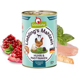 Granatapet Liebling's Mahlzeit Huhn und Pastinaken Hunde-Nassfutter getreidefrei 12x400g