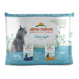 Almo Nature Holistic Urinary Help Multipack mit Fisch&Huhn Katzen-Nassfutter Harnempfindlichkeit 2x6x70g