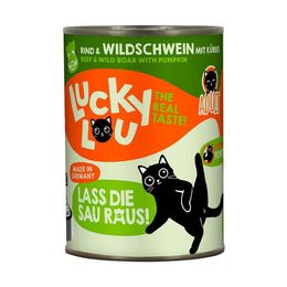 Lucky Lou Lifestage Adult Rind & Wildschwein Katzen-Nassfutter getreidefrei 6x400g