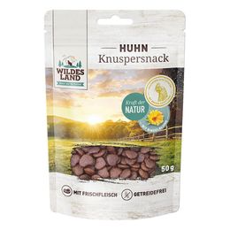 WILDES LAND Knuspersnack Huhn mit Ringelblume Katzensnacks getreidefrei 7x50 g