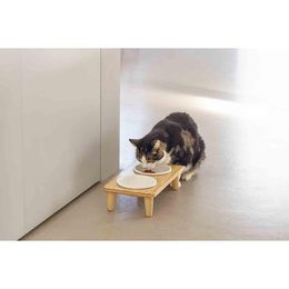 Designed by Lotte Futterstation Doppelnapf Holz Djeha 35x18x11,8 cm
