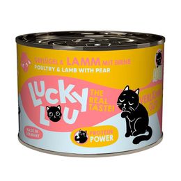 Lucky Lou Lifestage Adult Gefl&uuml;gel & Lamm Katzen-Nassfutter ohne Getreide- und Zuckerzusatz 24x200g