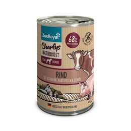ZooRoyal Charlys Naturkost Rind mit Schinken, Kartoffeln & Lein&ouml;l Hunde-Nassfutter getreidefrei 6x400g