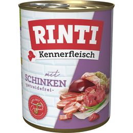 Rinti Kennerfleisch Schinken Hunde-Nassfutter getreidefrei 24x800g