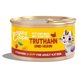 Edgard & Cooper St&uuml;ckchen in So&szlig;e Truthahn und Huhn Katzen-Nassfutter ohne Zuckerzusatz 18x85g