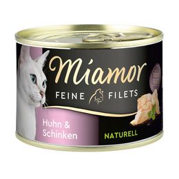 Miamor Feine Filets Naturell Huhn & Schinken Katzen-Nassfutter fettarm 12x156g