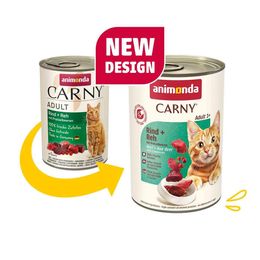 animonda Carny Adult Rind, Reh und Preiselbeeren Katzen-Nassfutter ohne Zucker 24x400g
