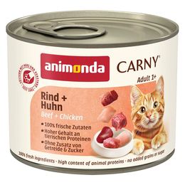 animonda Carny Adult Rind und Huhn Katzen-Nassfutter ohne Zucker 24x200g