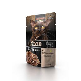 Leonardo Lamb + extra pulled Beef Katzen-Nassfutter ohne Getreidezusatz 16x70g
