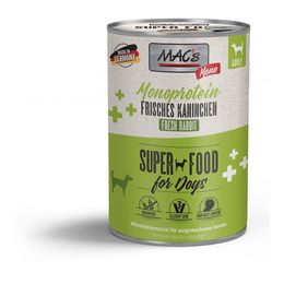 MAC's Dog Mono Frisches Kaninchen Hunde-Nassfutter getreidefrei 6x400g